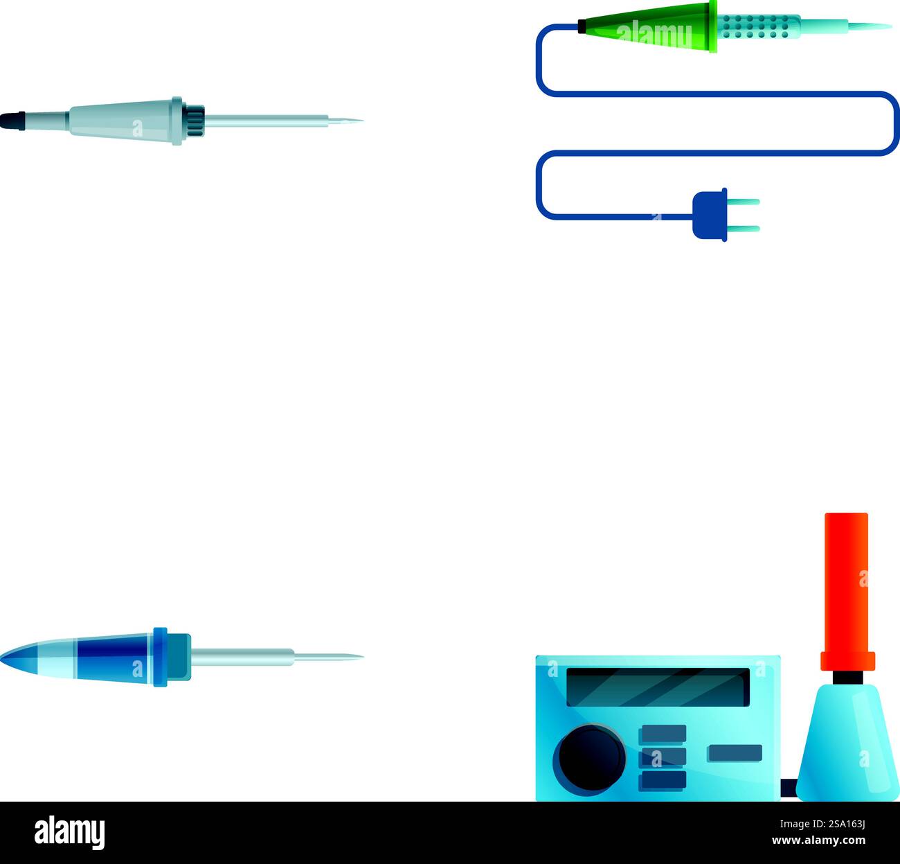 Soldering station icons set cartoon vector. Various type of soldering ...