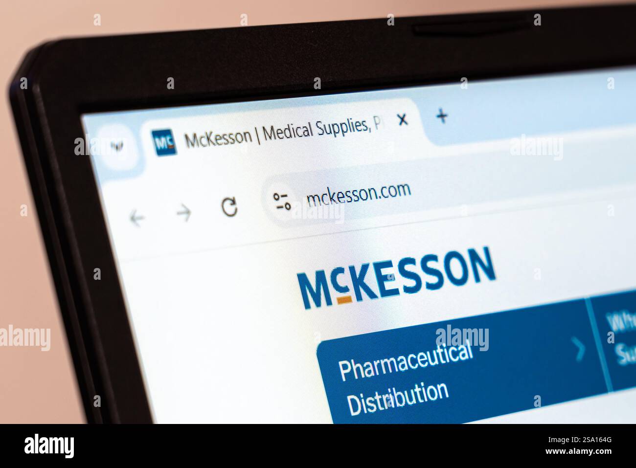 New York, USA - January 26, 2025: McKesson website displayed on a ...