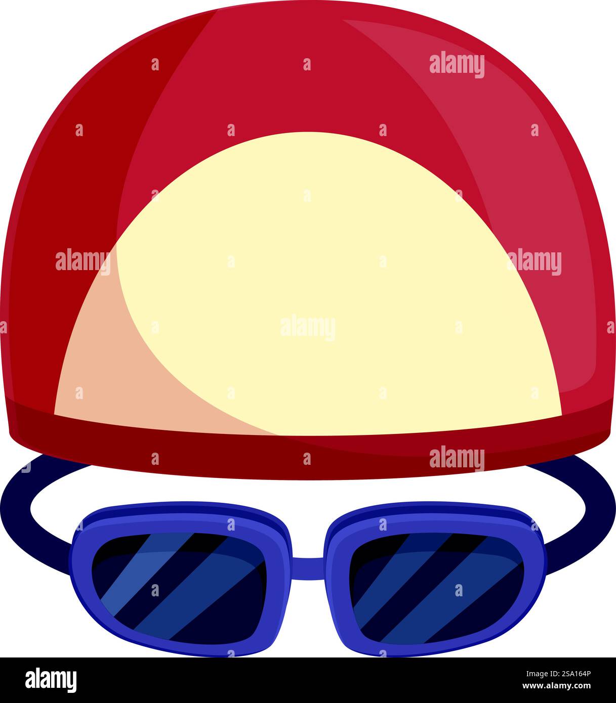 Red white cap icon cartoon vector. Swim sea swimmer. Travel beach. Red ...