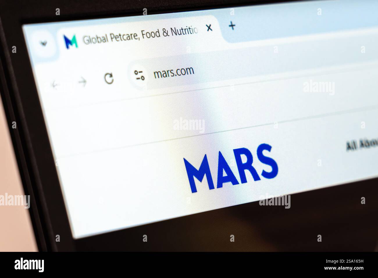 New York, USA - January 26, 2025: Mars website displayed on a laptop ...