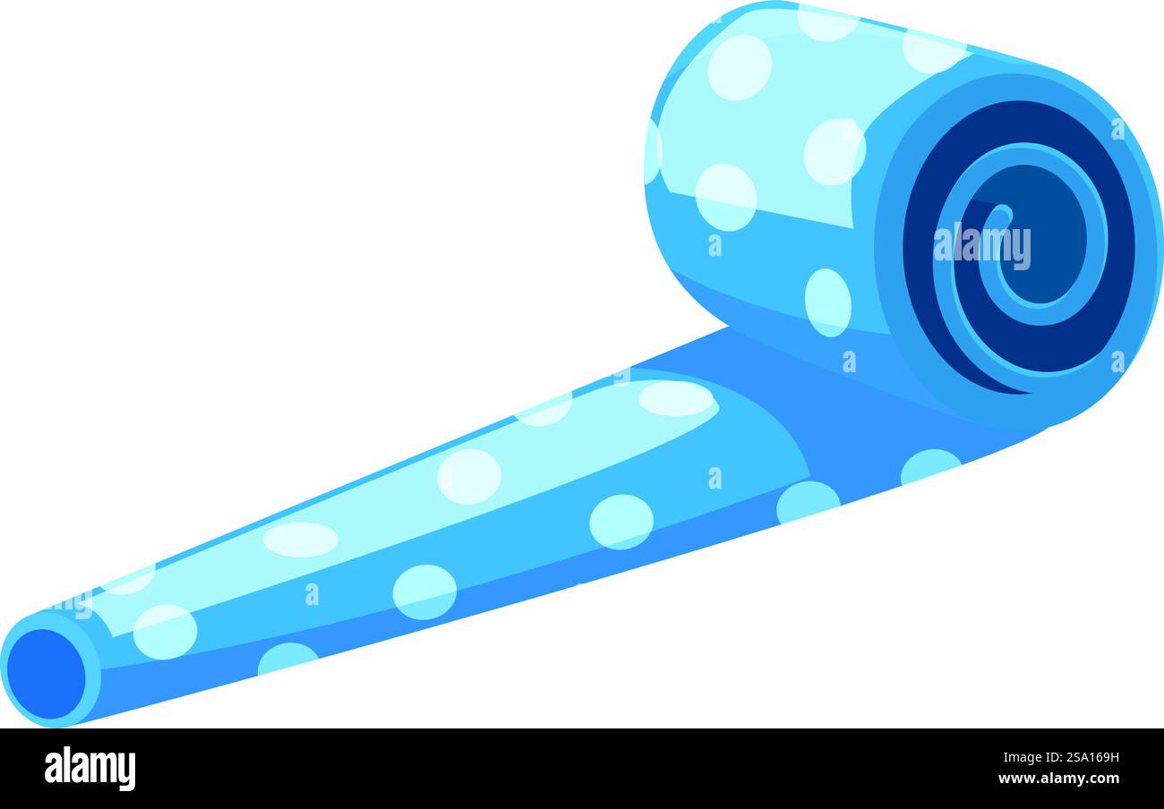 Blue party blower icon cartoon vector. Event gift. Cheers striped. Blue ...