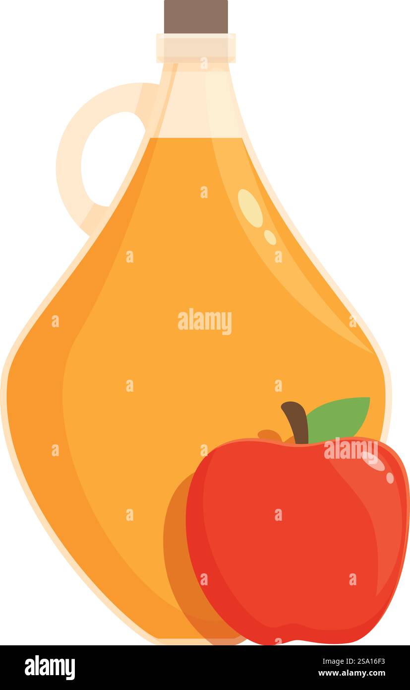 Apple cider fresh icon cartoon vector. Natural brew. Kitchen food ...