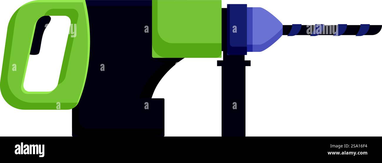 Electric hammer drill icon cartoon vector. Steel tool. Machine repair ...