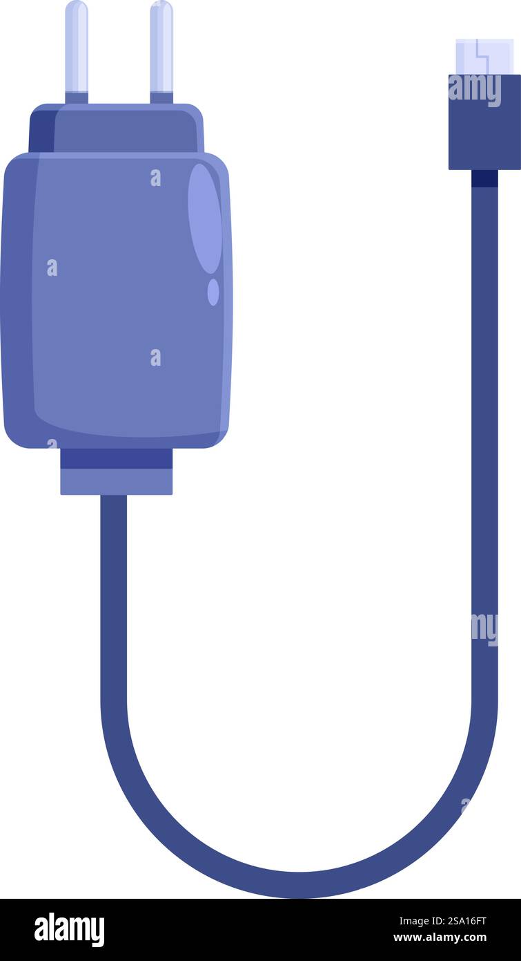 New phone charger icon cartoon vector. Plug adapter. Low charging ...