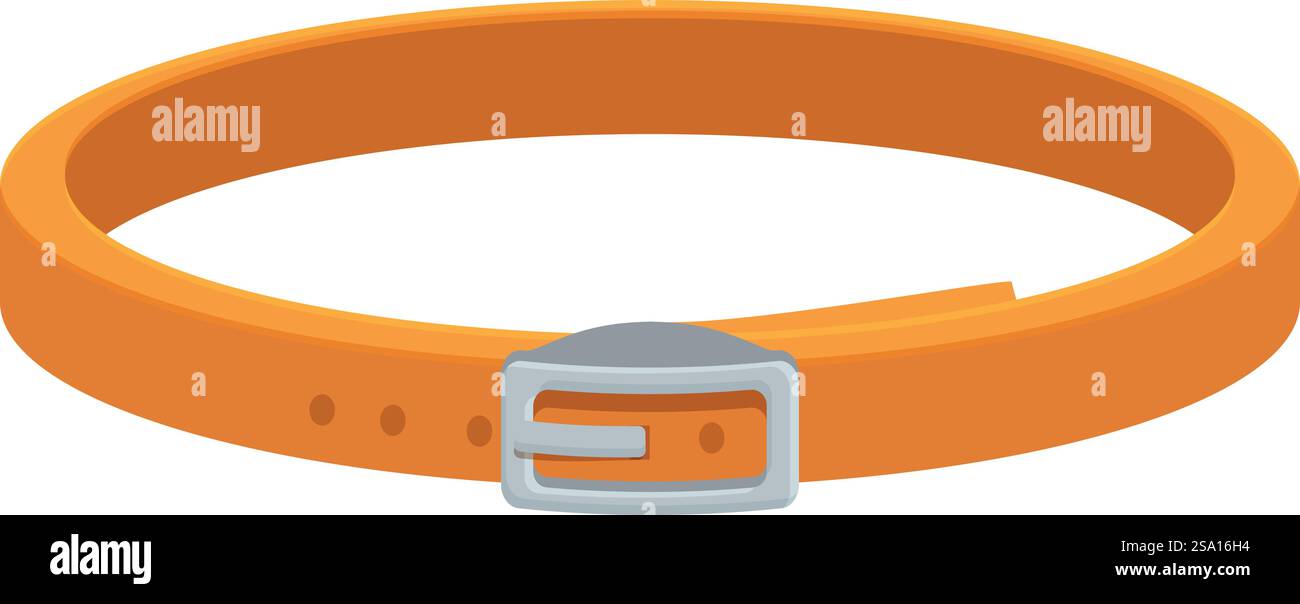 Dog flea collar icon cartoon vector. Emotional tail ears. Animal health ...