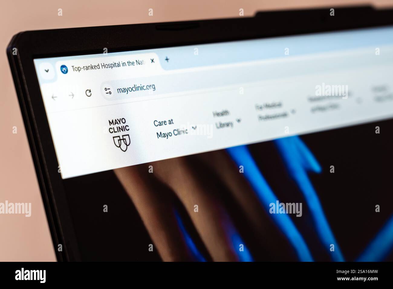 New York, USA - January 26, 2025: Mayo Clinic website displayed on a ...