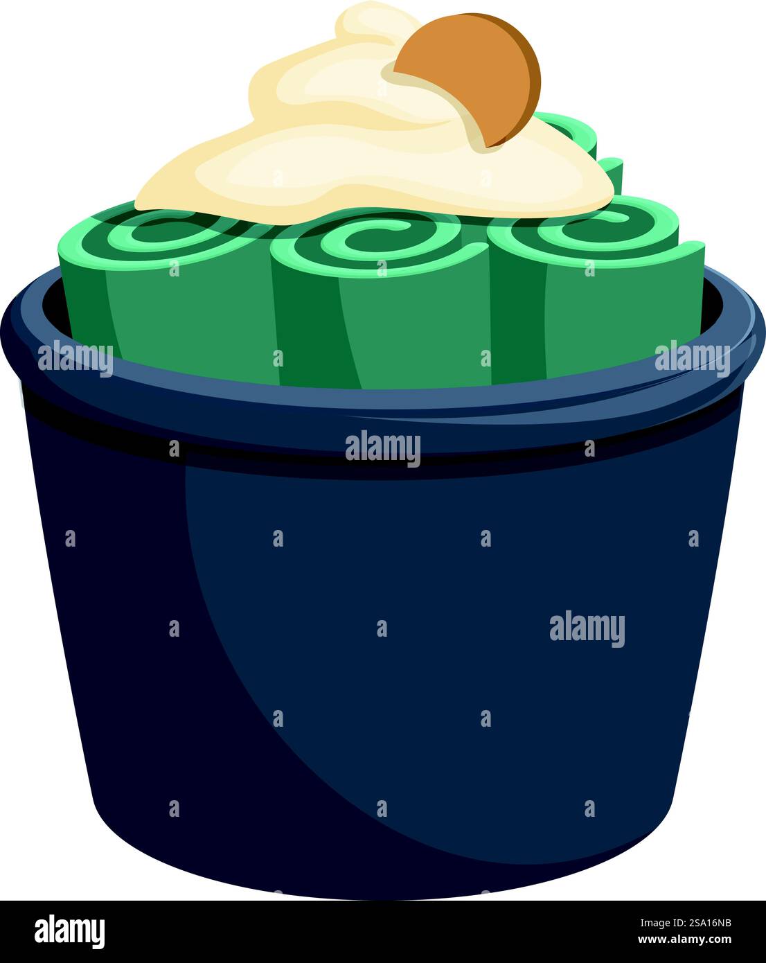 Stir ice cream fried icon cartoon vector. Food roll. Cup party berry ...