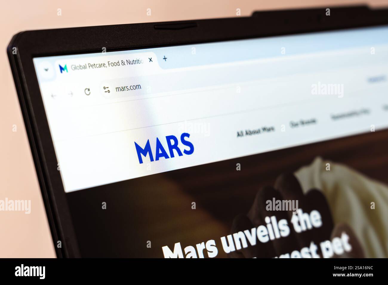New York, USA - January 26, 2025: Mars website displayed on a laptop ...
