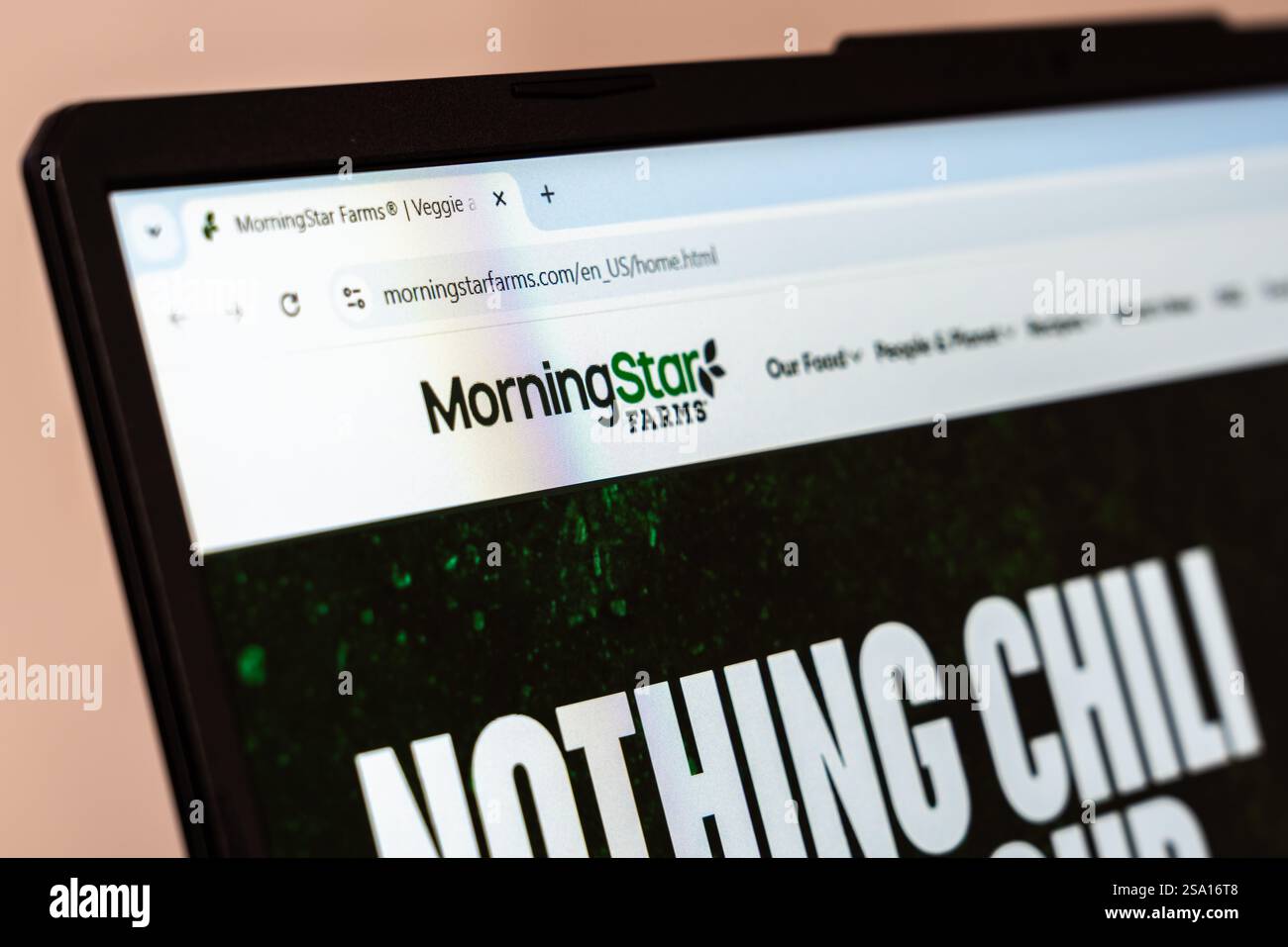 New York, USA - January 26, 2025: MorningStar Farms website displayed ...
