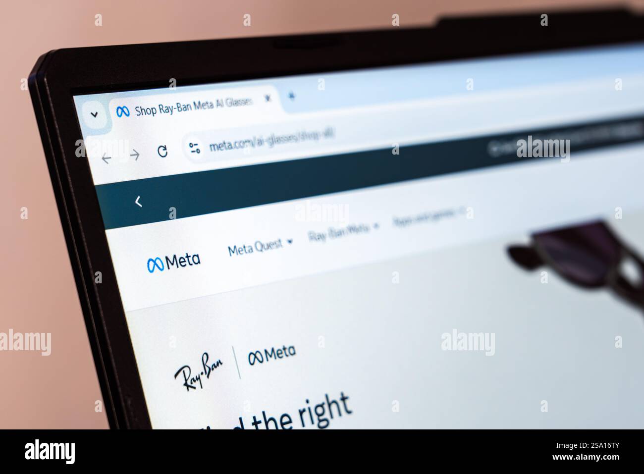 New York, USA - January 26, 2025: Meta company homepage with logo and ...