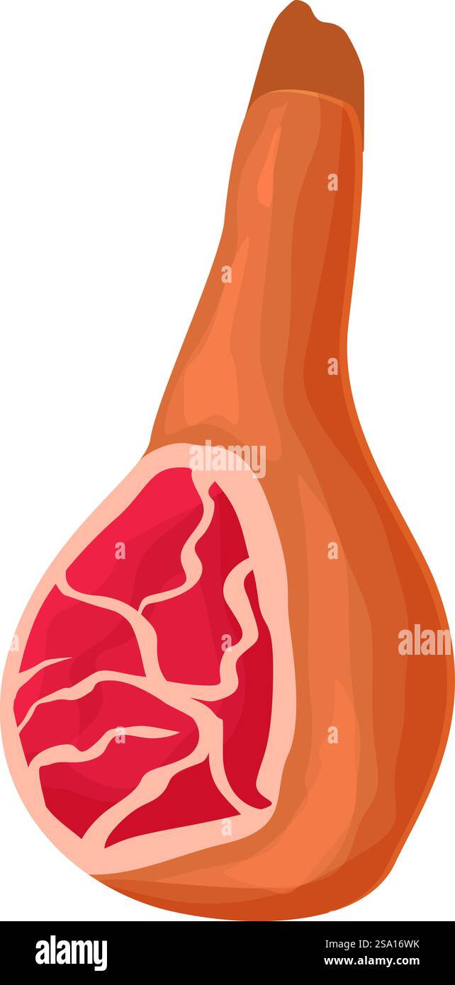 Cookery jamon icon cartoon vector. Meat prosciutto. Food pig hoof ...