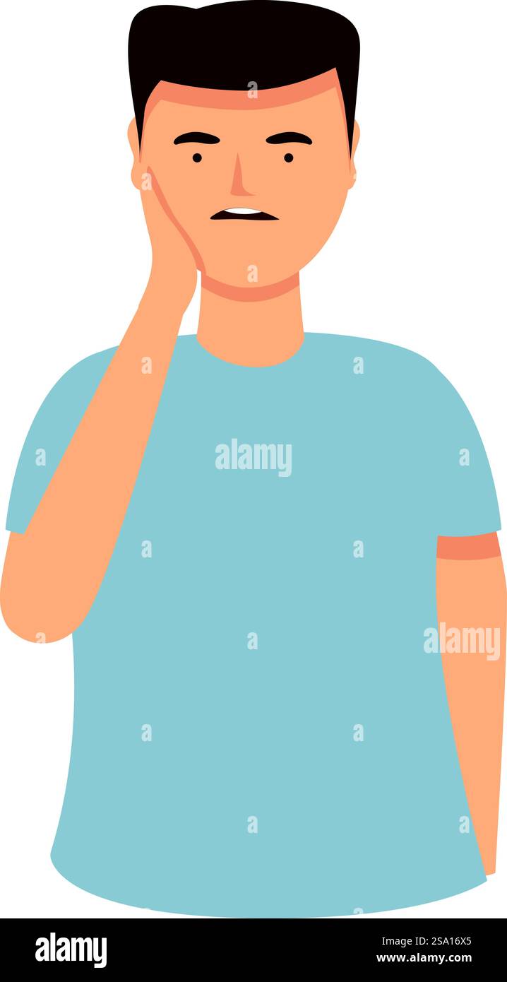 Face oral sick icon cartoon vector. Cheek oral ache. Dental injury ...