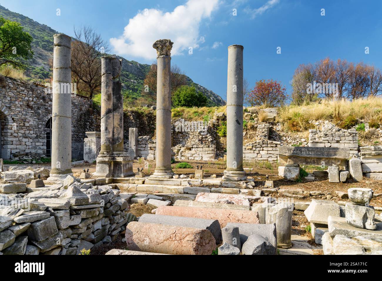 Scenic ruins of the agora in Ephesus (Efes) at Turkey Stock Photo - Alamy