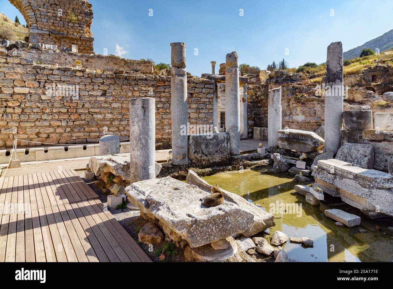 Scenic ruins of the latrines of Ephesus (Efes) at Turkey Stock Photo ...