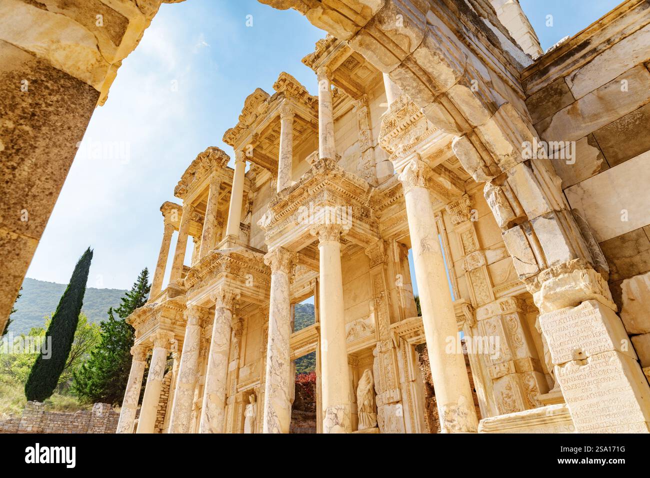 The Gate of Augustus and the Library of Celsus, Ephesus Stock Photo - Alamy