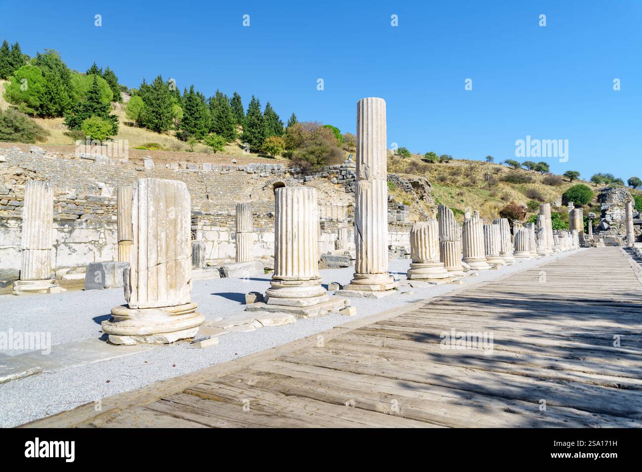 Awesome view of columns in Ephesus (Efes) at Turkey Stock Photo - Alamy