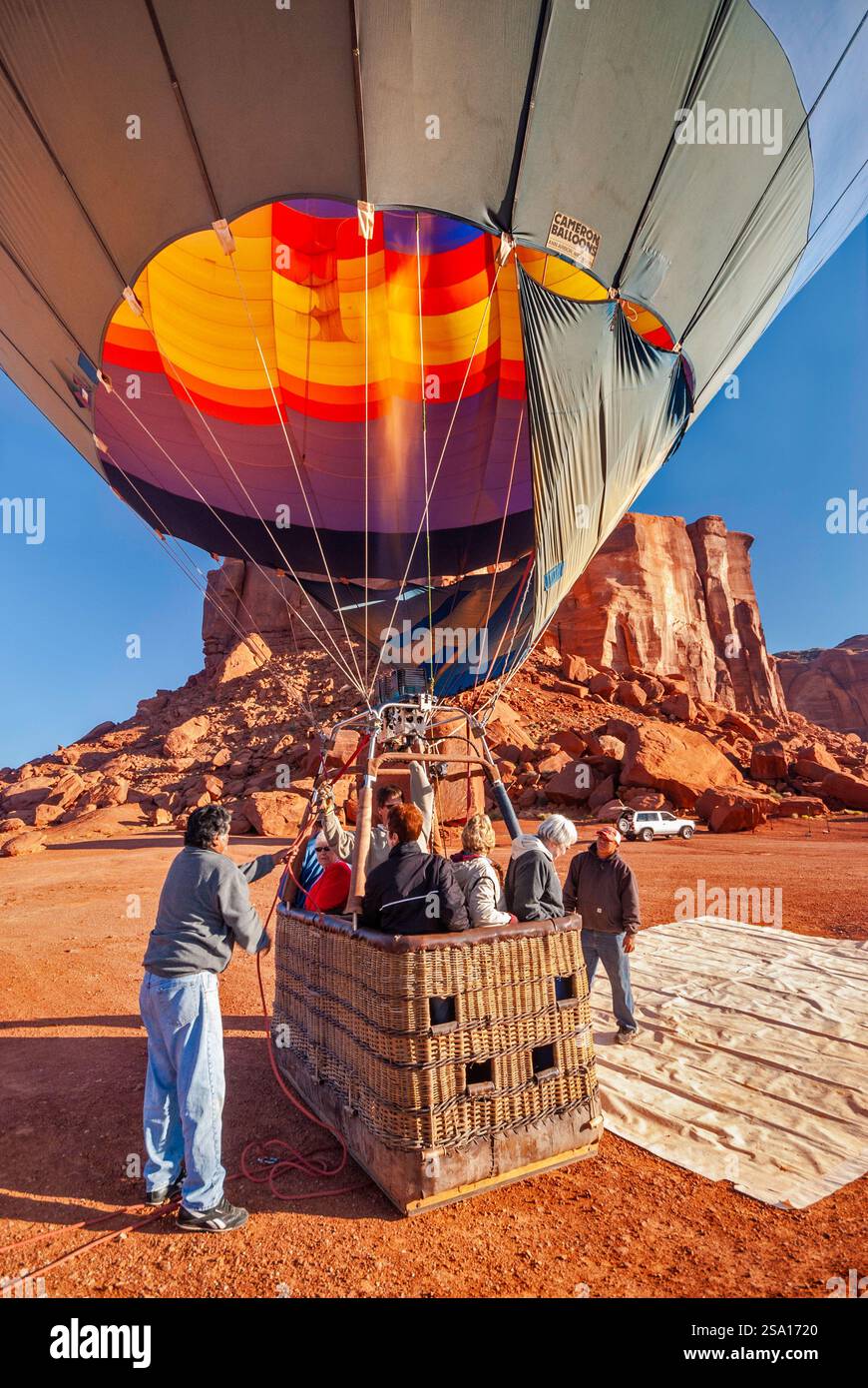 Hot Air Balloon taking off near Spearhead Mesa in Monument Valley ...