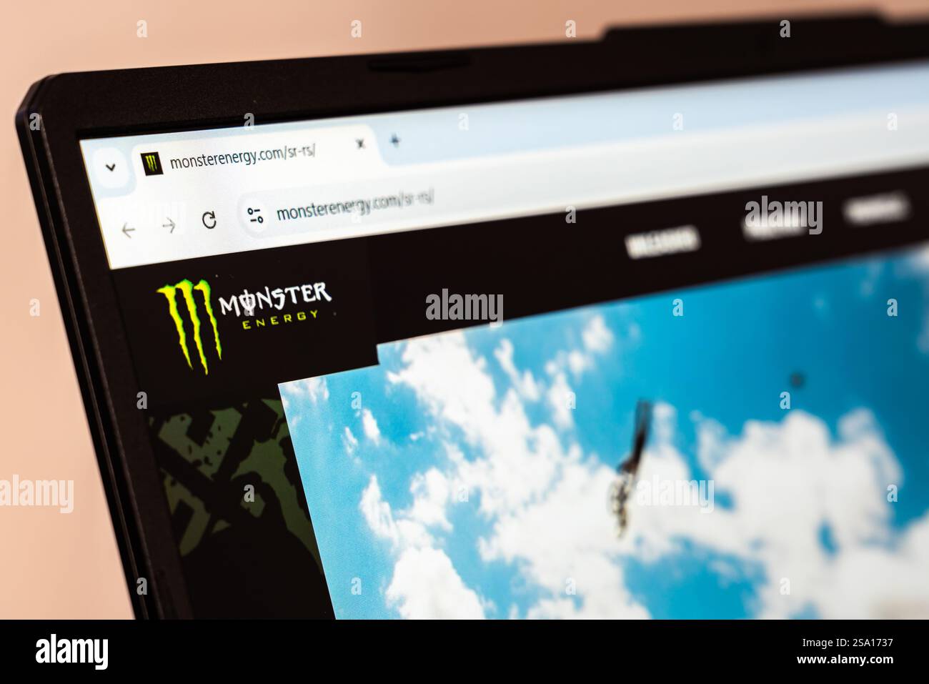 New York, USA - January 26, 2025: Monster Energy website displayed on a ...