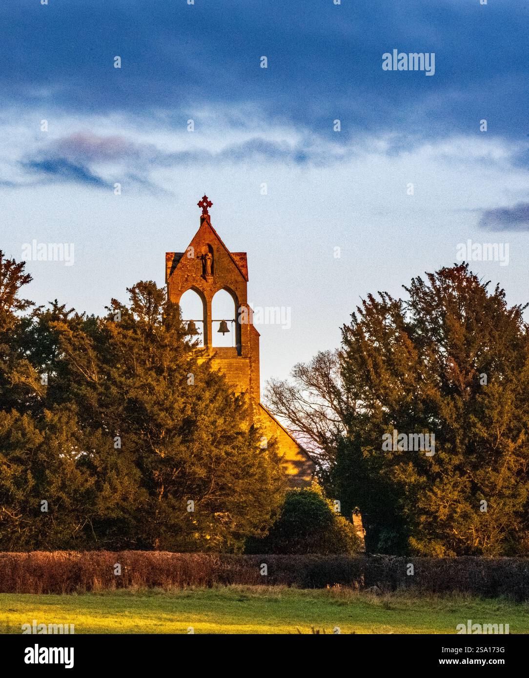 The spire of Holy Trinity church, Hardwicke, Herefordshire Stock Photo ...