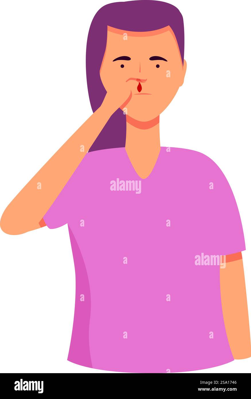 Patient nosebleed icon cartoon vector. Vital fluid. Face head patient ...