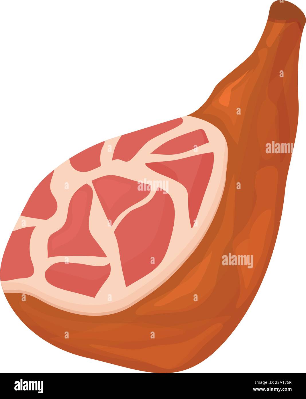 Cutted jamon icon cartoon vector. Dish spain meat. Farm animal. Cutted ...