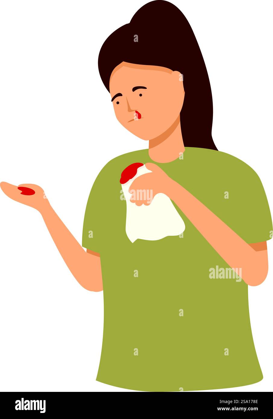 Nosebleed epistaxis icon cartoon vector. Medical face problem. Nose ...