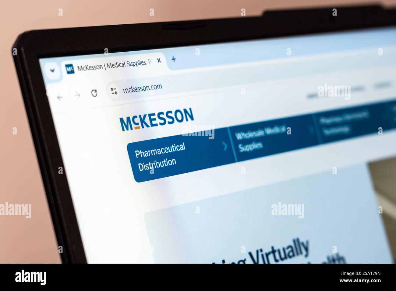 New York, USA - January 26, 2025: McKesson website displayed on a laptop screen, showcasing ...