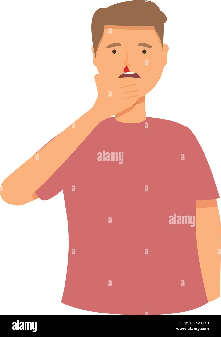 Nosebleed face icon cartoon vector. Blood problem. Cranium fluid. Nosebleed face icon cartoon ...