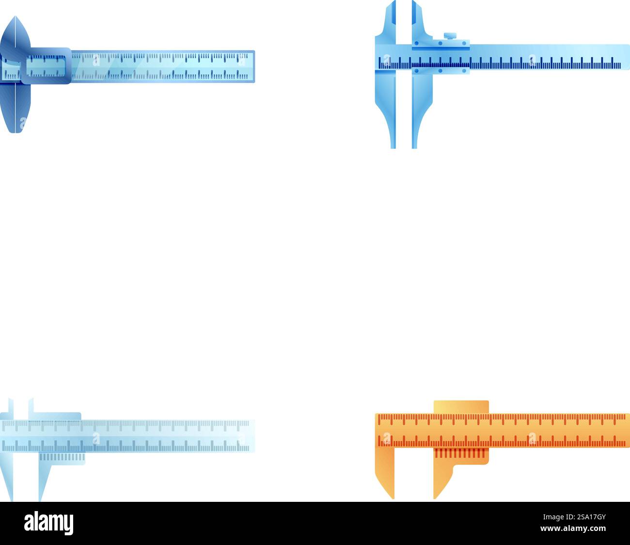 Caliper icons set cartoon vector. Various mechanical caliper ...
