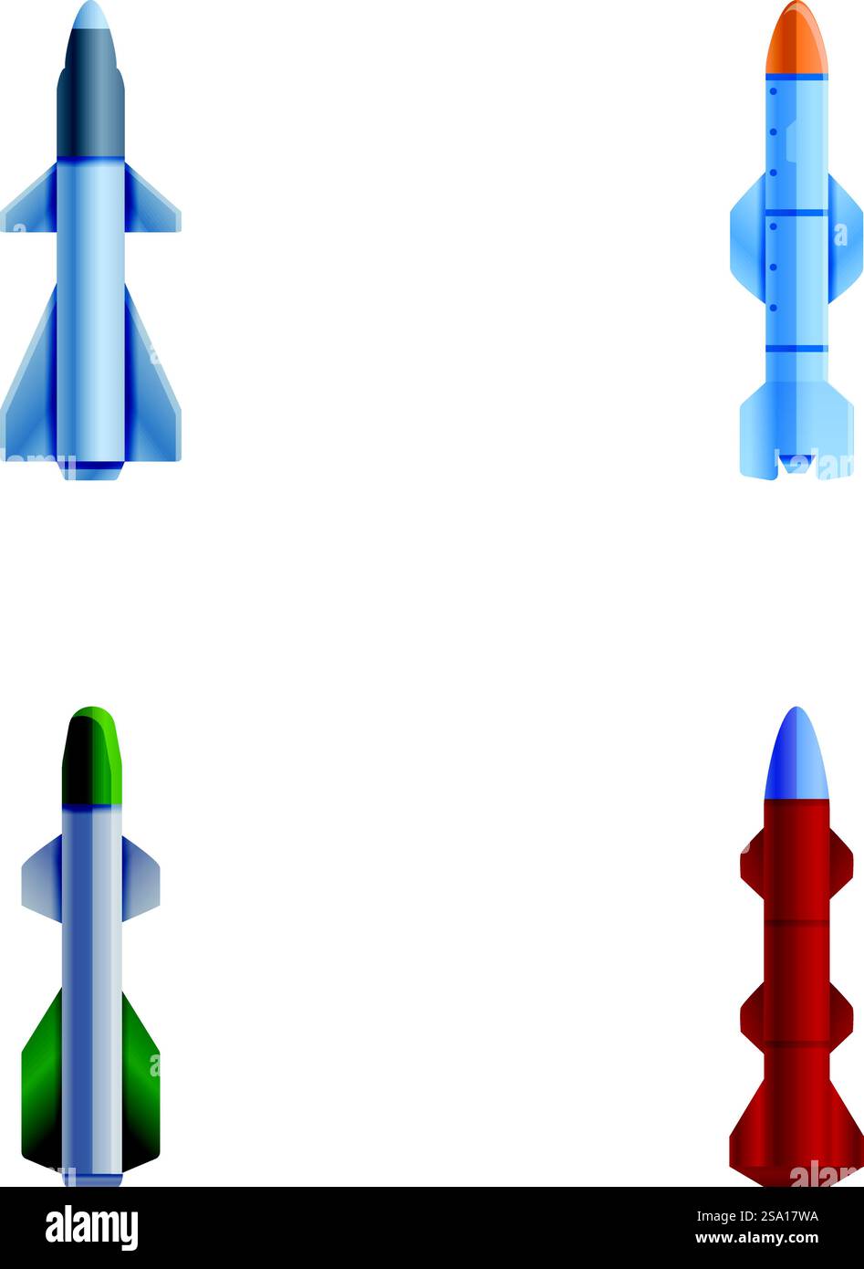 Cruise missile icons set cartoon vector. Military rocket weapon. Destruction equipment for ...