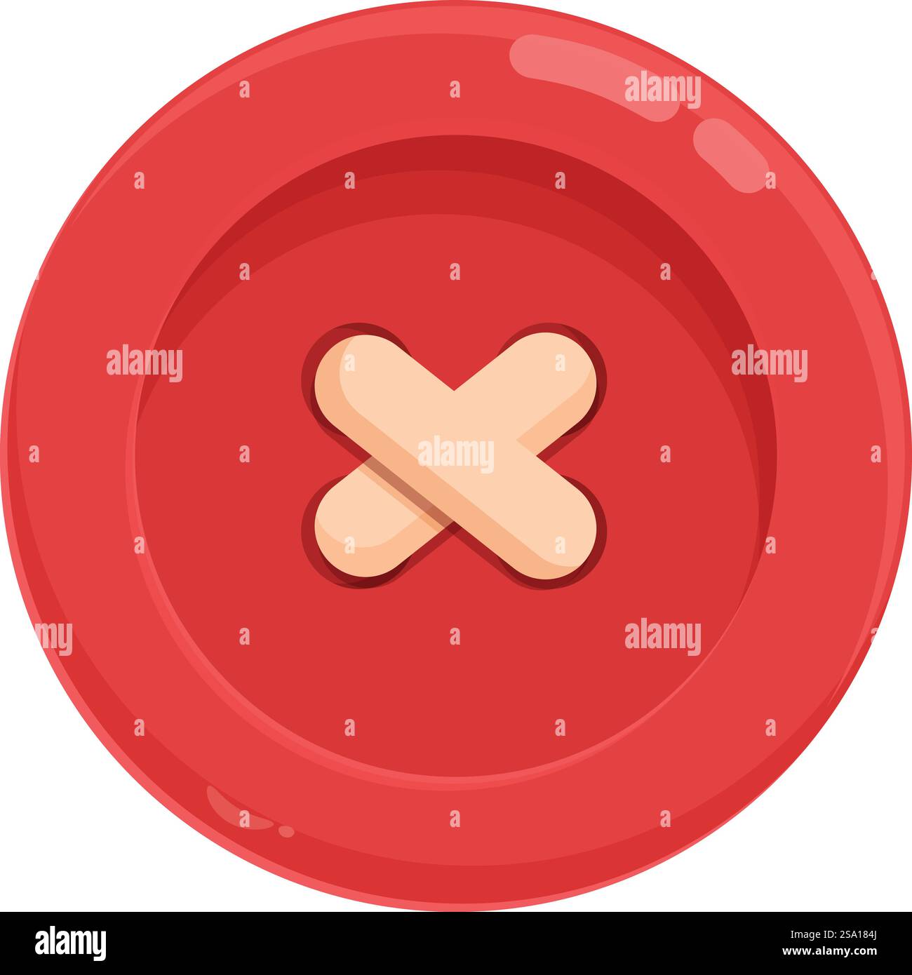 Red circle button icon cartoon vector. Top classic textile. Art garment ...