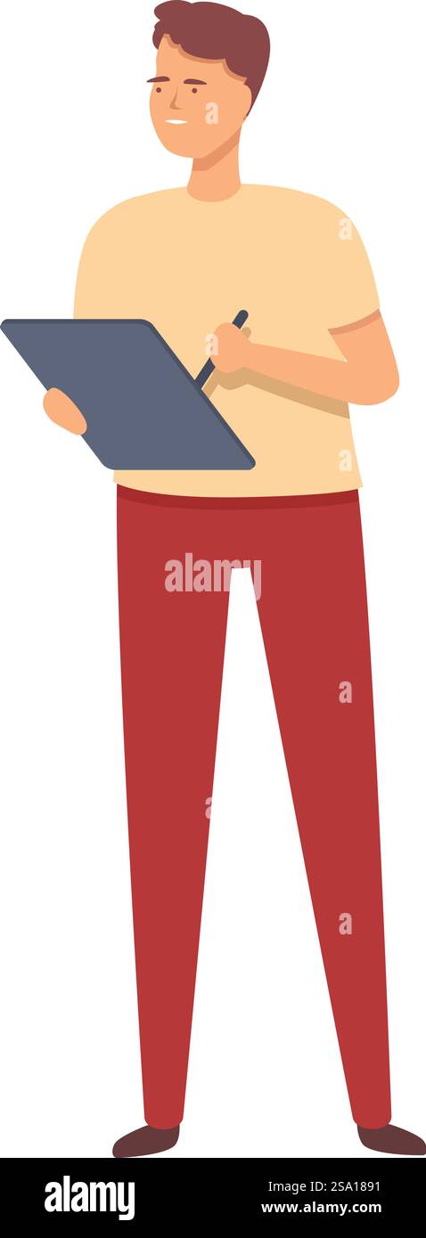 Storekeeper counter icon cartoon vector. Person manager. Computer box ...