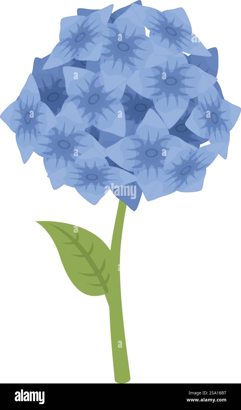 Blue summer spring floral icon cartoon vector. Posy style. Lavender ...