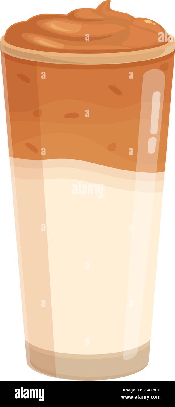 Cocoa food icon cartoon vector. Dalgona drink cafe. Glass drink. Cocoa ...