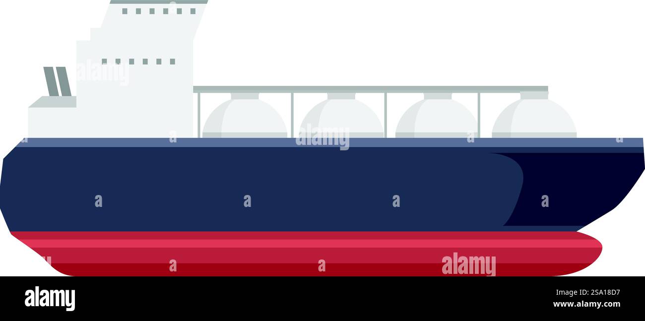 Small gas carrier ship icon cartoon vector. Fuel tank. Petrol sea ...