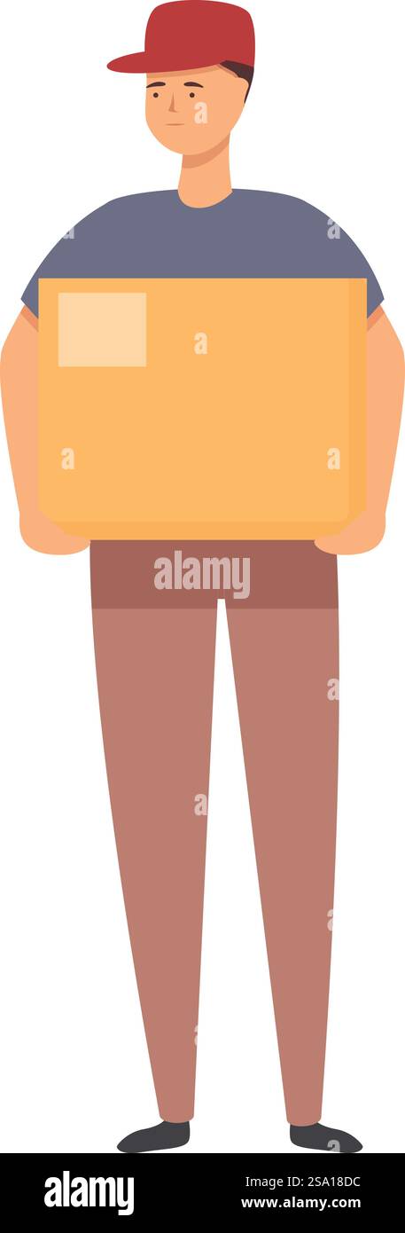 Storekeeper work box icon cartoon vector. Room cargo. Manager person ...