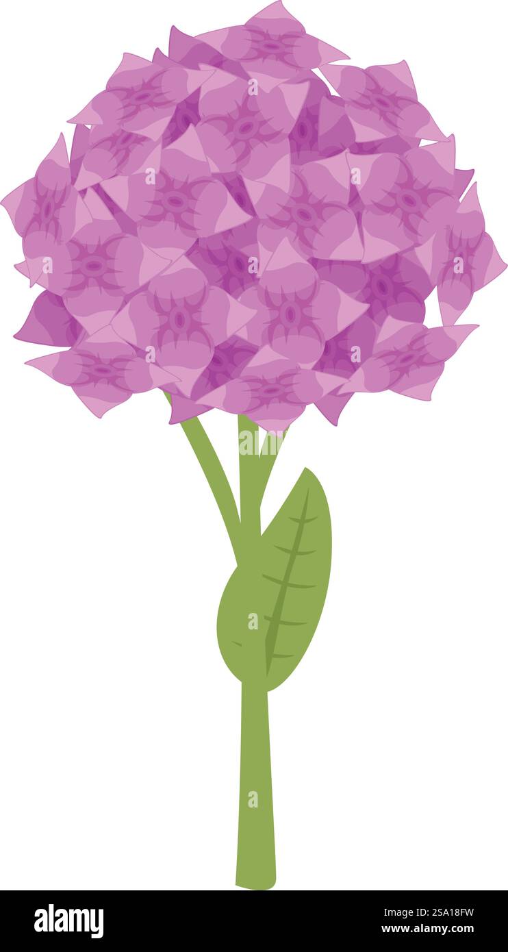 Hydrangea flower icon cartoon vector. Floral blossom. Pink wind garden ...