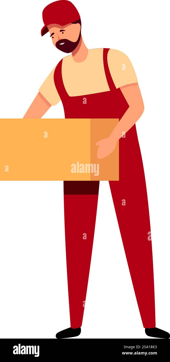 Supplier inventory icon cartoon vector. Manager person. Mail man work ...