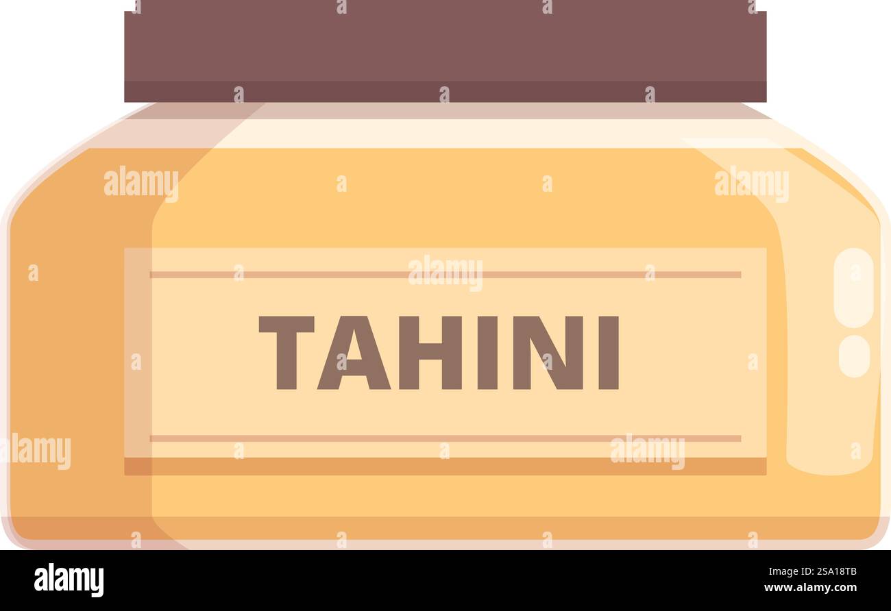 Tahini bali asian icon cartoon vector. Bread spread. Food cuisine ...