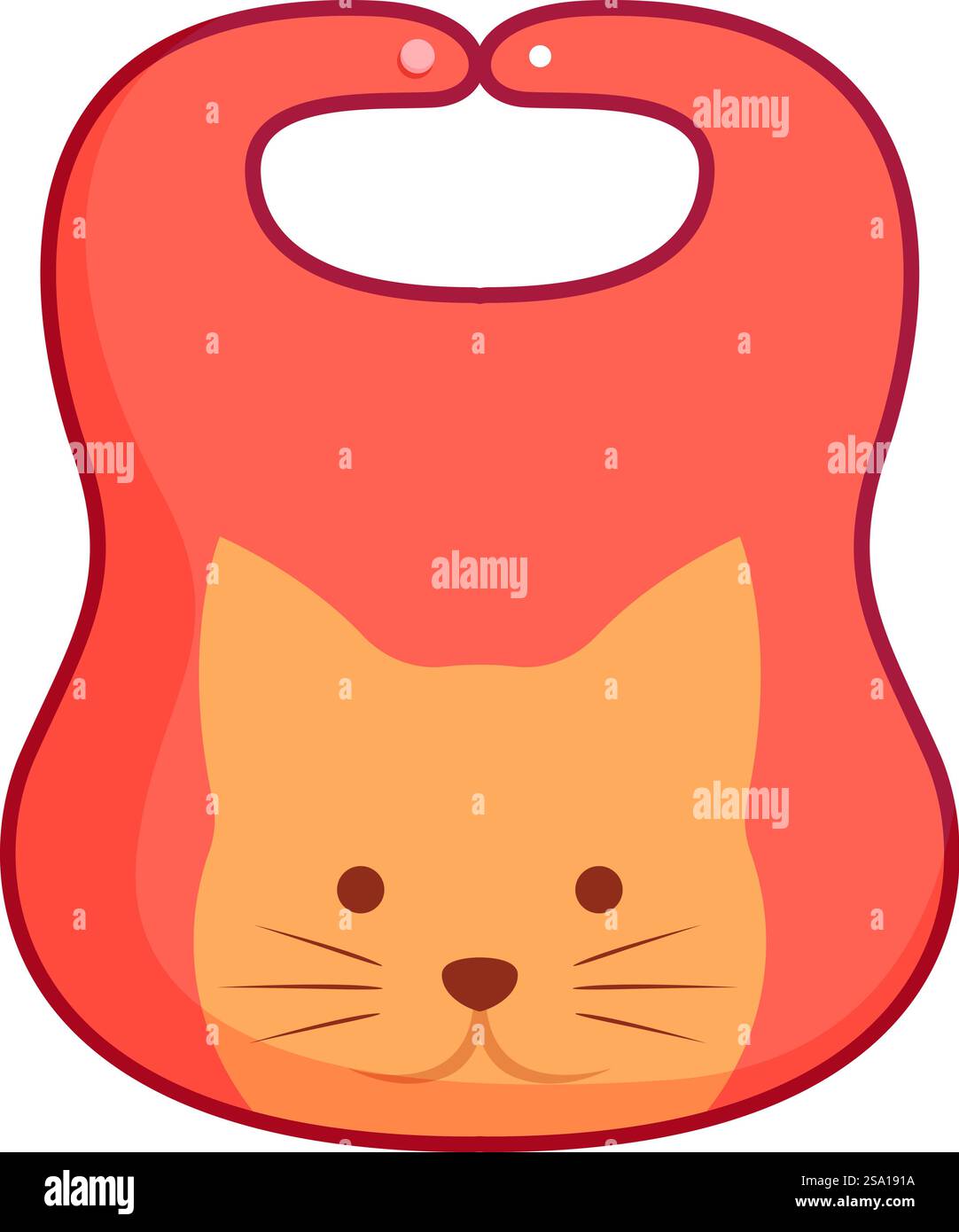 Cat illustration bib icon cartoon vector. Plastic dish. Heart feeding ...