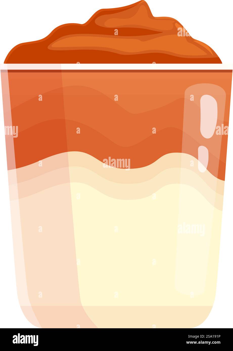 Cocoa drink icon cartoon vector. Dalgona cappuccino ice. Glass drink ...