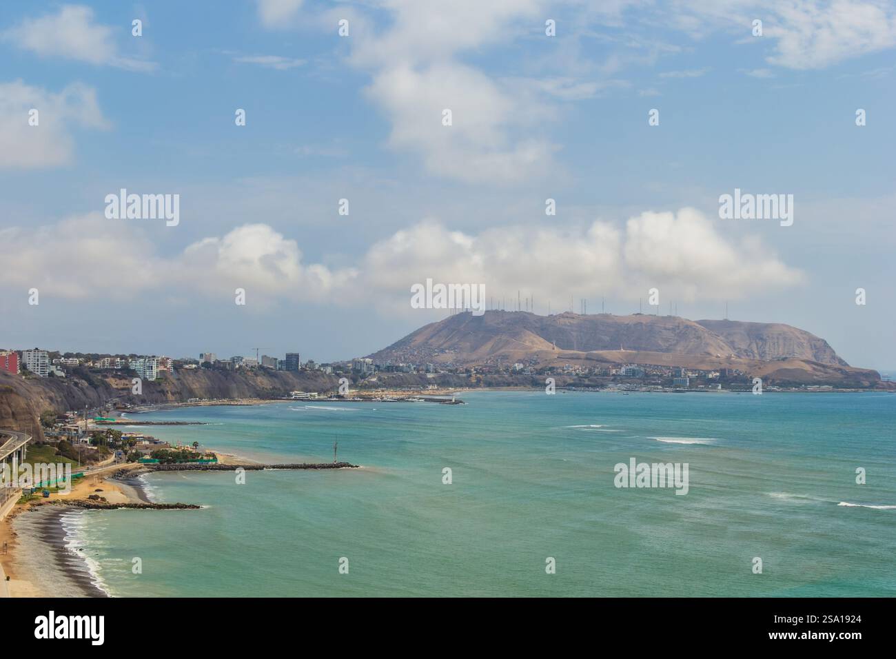 Sunny day at Coastline in Miraflores District - Lima, Peru Stock Photo ...