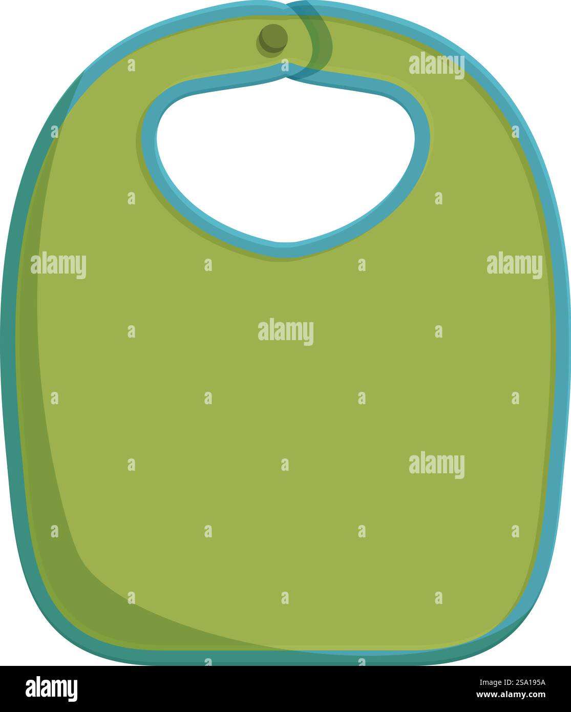 Green color bib icon cartoon vector. Puree feeding kid. Baby care ...
