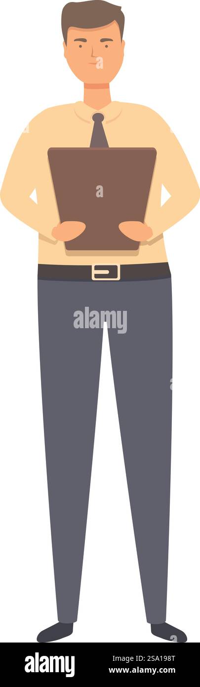 Clipboard inventory icon cartoon vector. Manager person. Mail structure ...