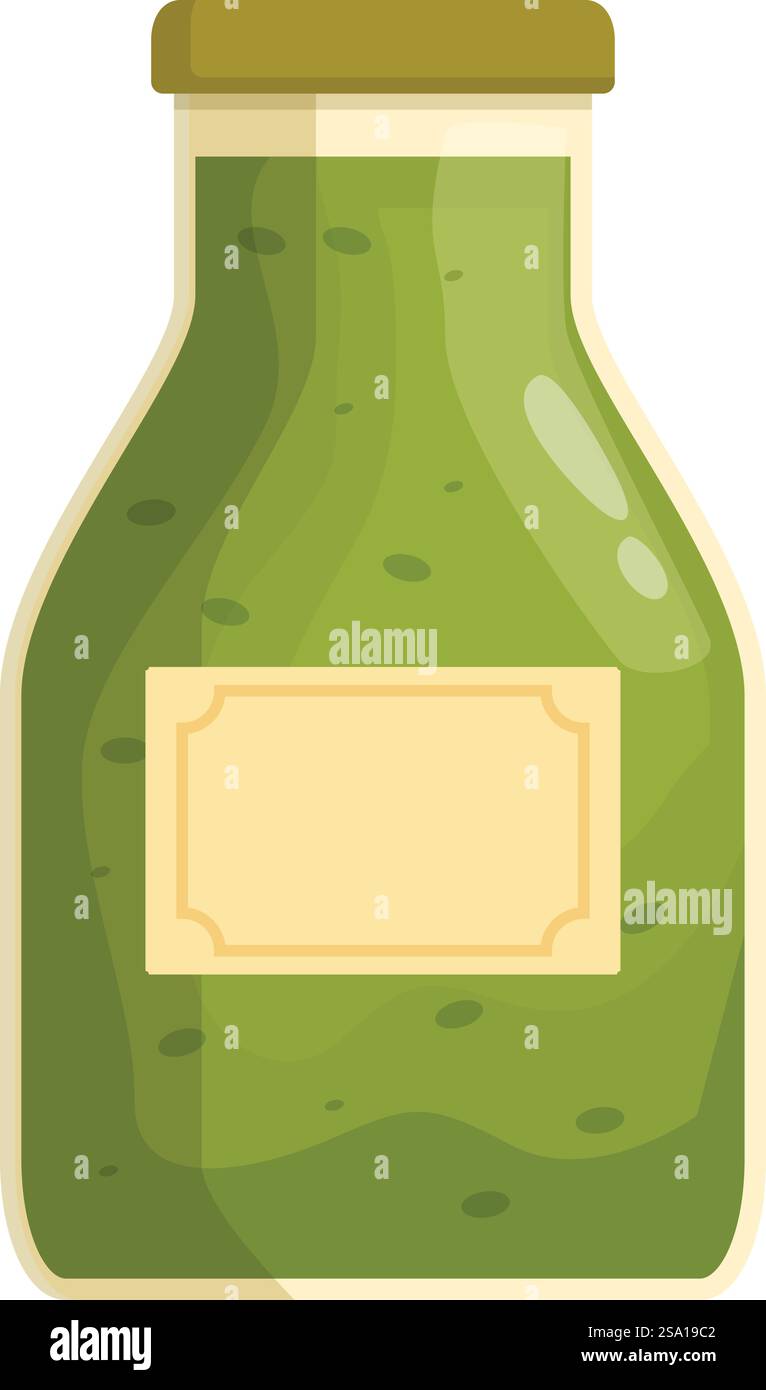 Creation cook pesto icon cartoon vector. Aromatic container dish. Leaf ...