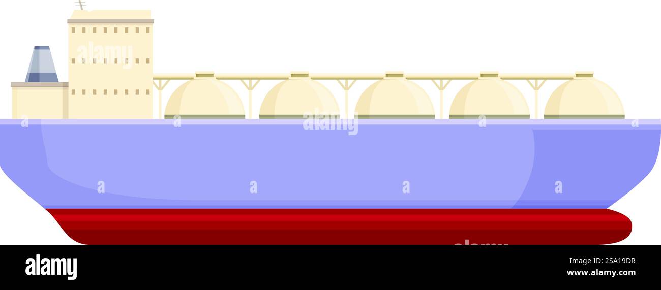Power tech gas carrier icon cartoon vector. Marine ship. Transport ...