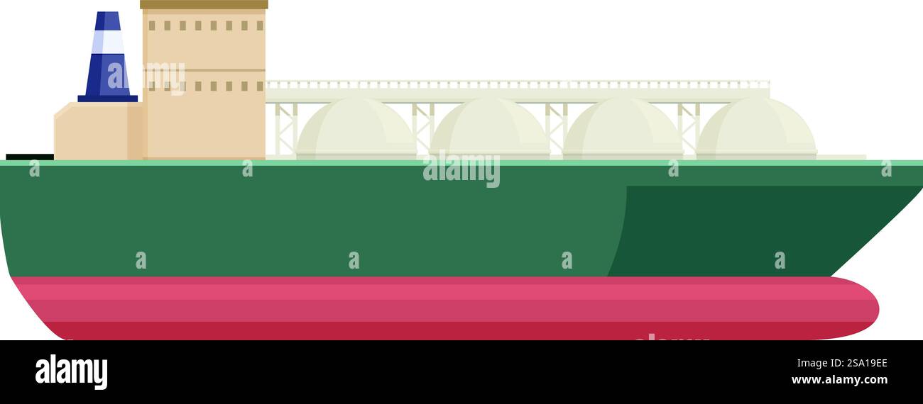 Green color gas carrier icon cartoon vector. Terminal port. Container ...