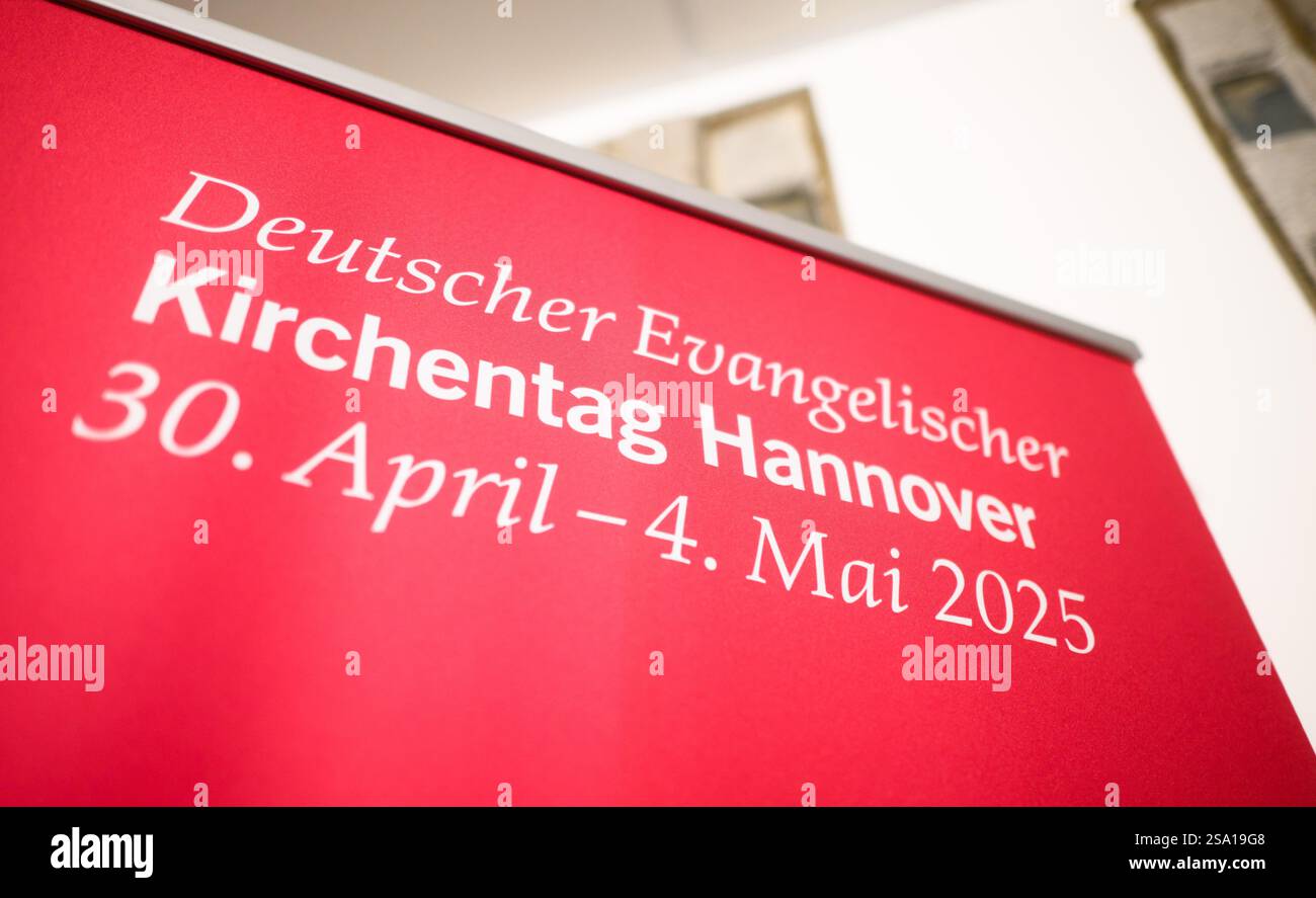 Hanover, Germany. 28th Jan, 2025. A sign stands at the program ...