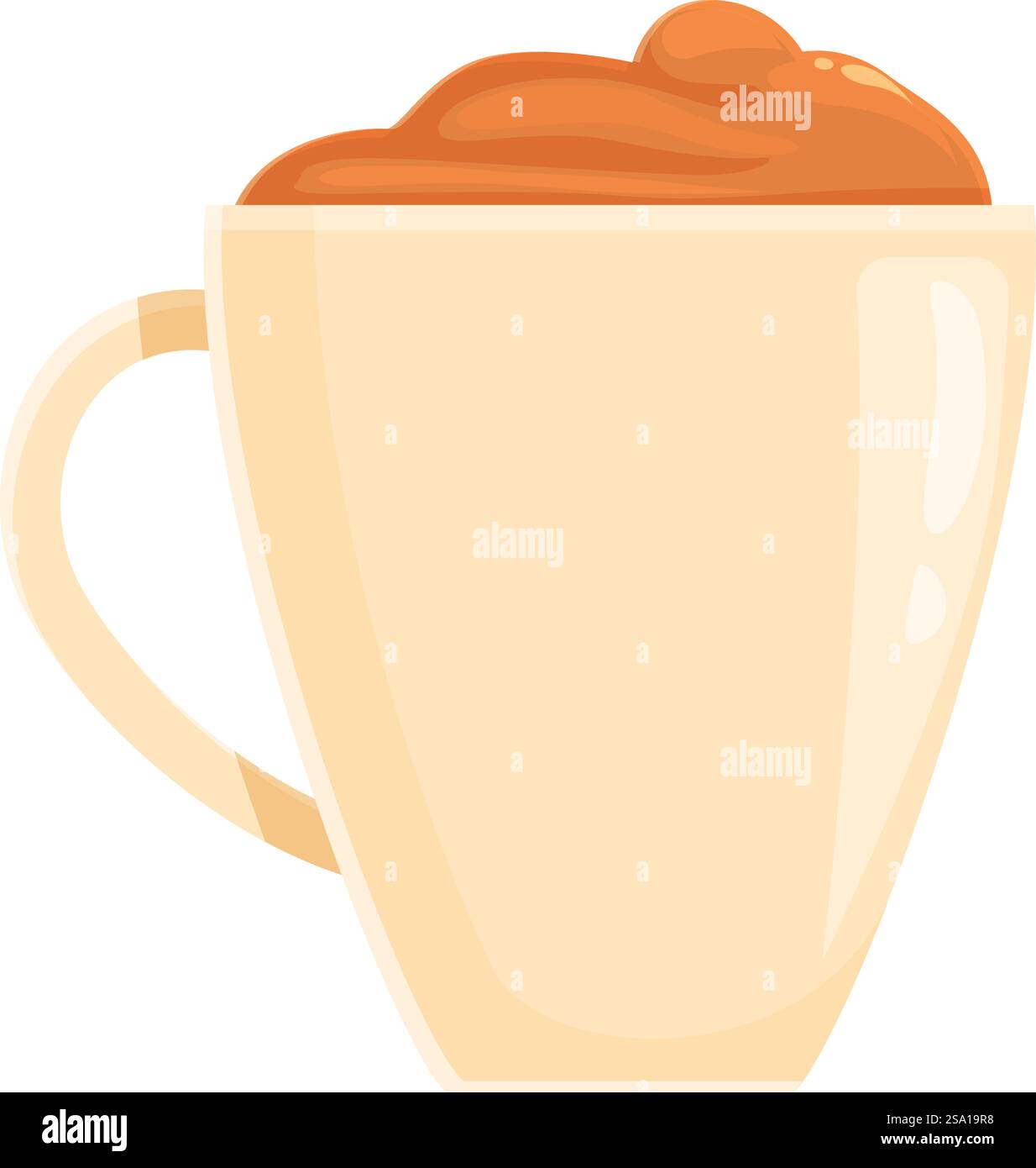 Dalgona cup coffee icon cartoon vector. Morning drink. Summer ...
