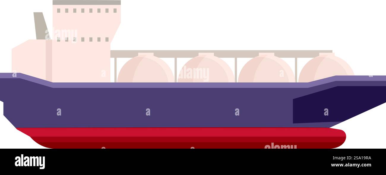 Gas carrier ship icon cartoon vector. Fuel marine container. Industry ...